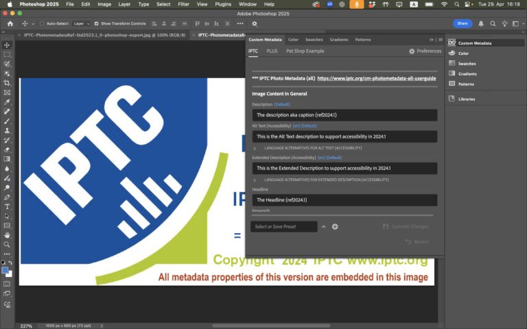 Adobe tools support the full IPTC Photo Metadata spec via the Custom ...