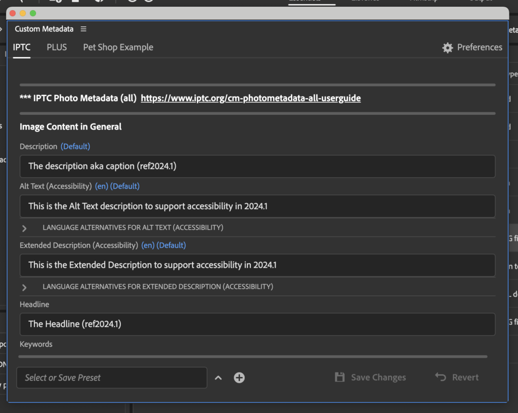 Adobe Custom Metadata Panel: Setup - IPTC