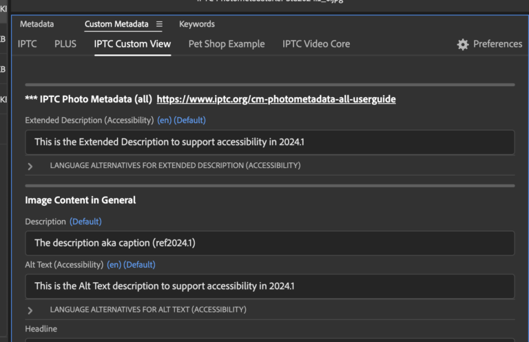 Adobe Custom Metadata Panel: Setup - IPTC